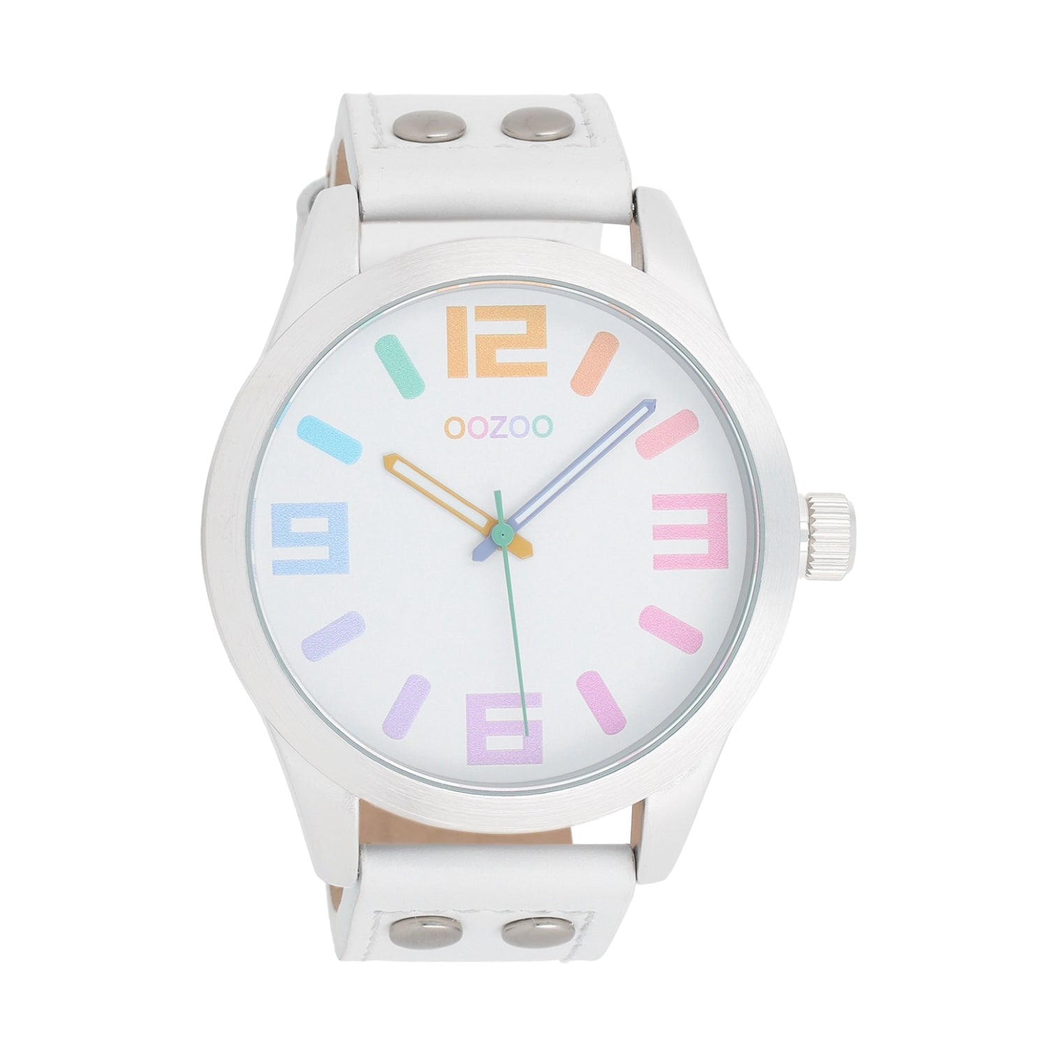 OOZOO Timepieces - C1085 - Unisex - Leder-Armband - Weiß/Silber – OOZOO ...