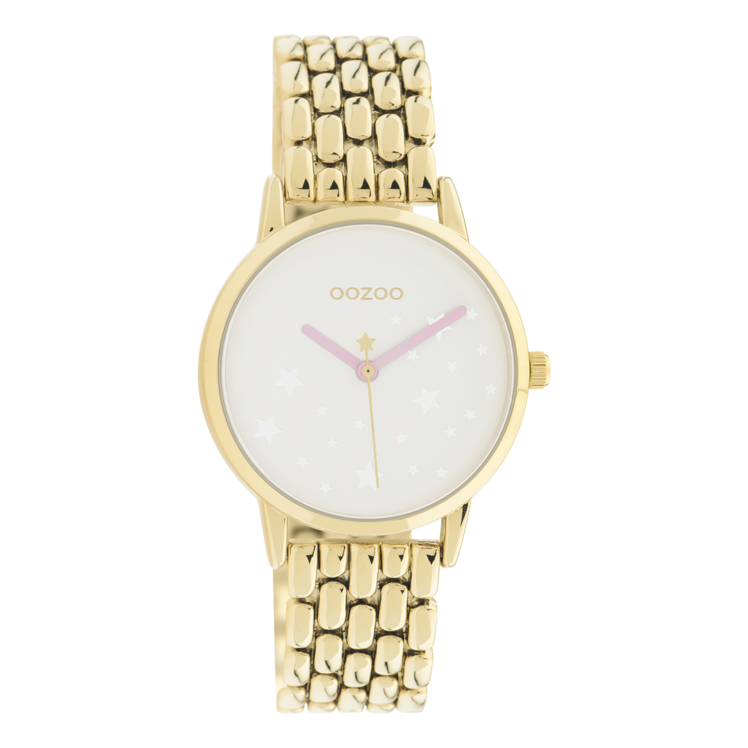 OOZOO Timepieces - C11027 - Damen - Edelstahl-Glieder-Armband - Gold/W ...